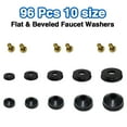 XBVV Assorted Kit: 96pc Flat & Beveled Faucet Washers with Brass Bibb ...
