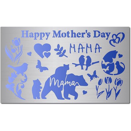 Vines Flowers Bookmark Stainless Steel Stencils 7x4 inch Flowers Leaves ...