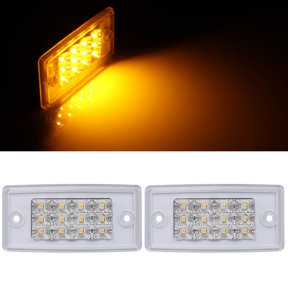 CCIYU 2pcs Fender Marker Turn Signal Indicator Light Clear Lens Amber ...