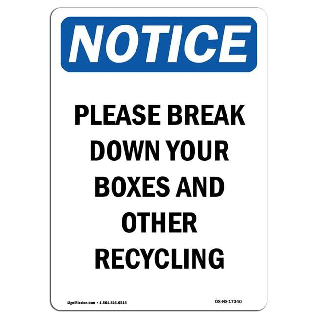 SignMission OS-NS-A-1824-V-17340 18 x 24 in. OSHA Notice Sign - Please ...