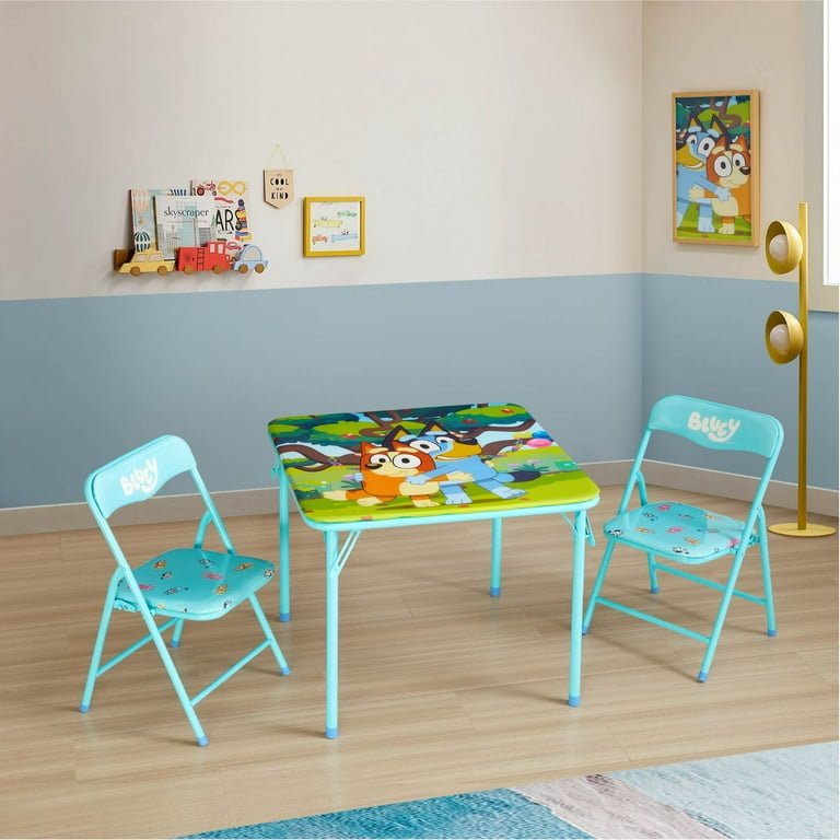 Bluey Kids 3 Piece Table and Chairs Set Blue Walmart