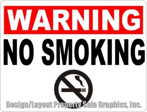 Warning No Smoking Sign - Walmart.com