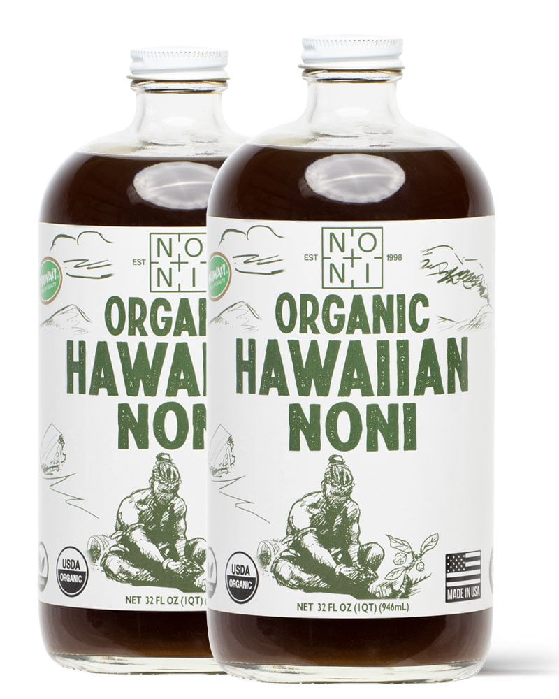 Healing Noni - Organic Hawaiian Noni Juice - 2 Pack of 32oz Glass ...