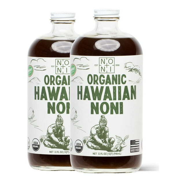 Healing Noni - Organic Hawaiian Noni Juice - 2 Pack of 32oz Glass ...