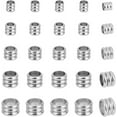 90Pcs 5 Sizes Groove Spacer Beads 304 Stainless Steel Loose Beads Mixed ...