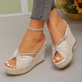 Byworldtasic Womens Espadrilles Wedge Sandals Slides Platform Slip on ...