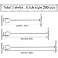 600Pcs 3 Styles 304 Stainless Steel Eye Pin Stainless Steel Color ...