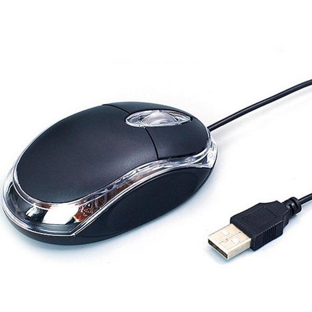 Wired USB Optical Mouse for PC Laptop Scroll Wheel LED Lights Gaming ...