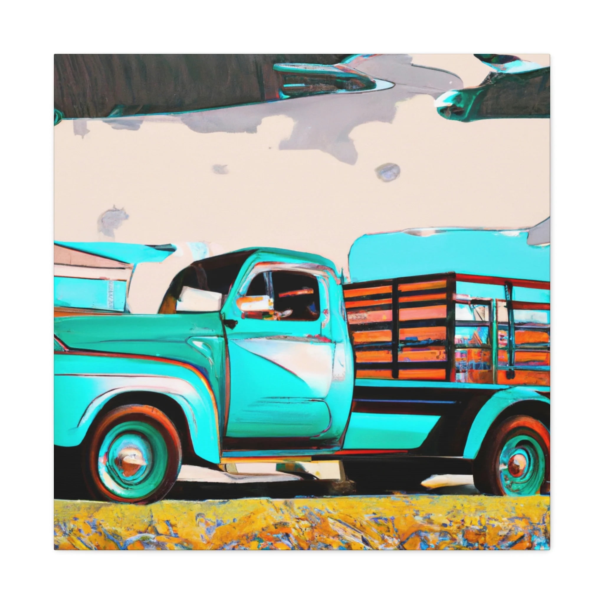 Pickup Truck Pop Art - Canvas - Walmart.com