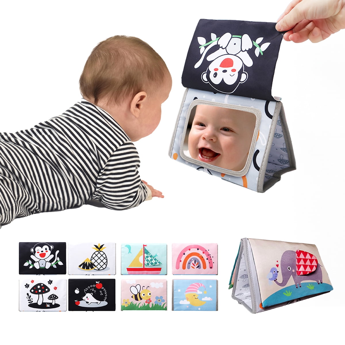 Libro Texturas Bebe Montessori Espejo Sensorial - Mini Minds | Bodega ...