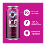 Sparkling Ice +Caffeine, Zero Sugar, Black Raspberry Flavored, Caffeinated Sparkling Water Drink ...
