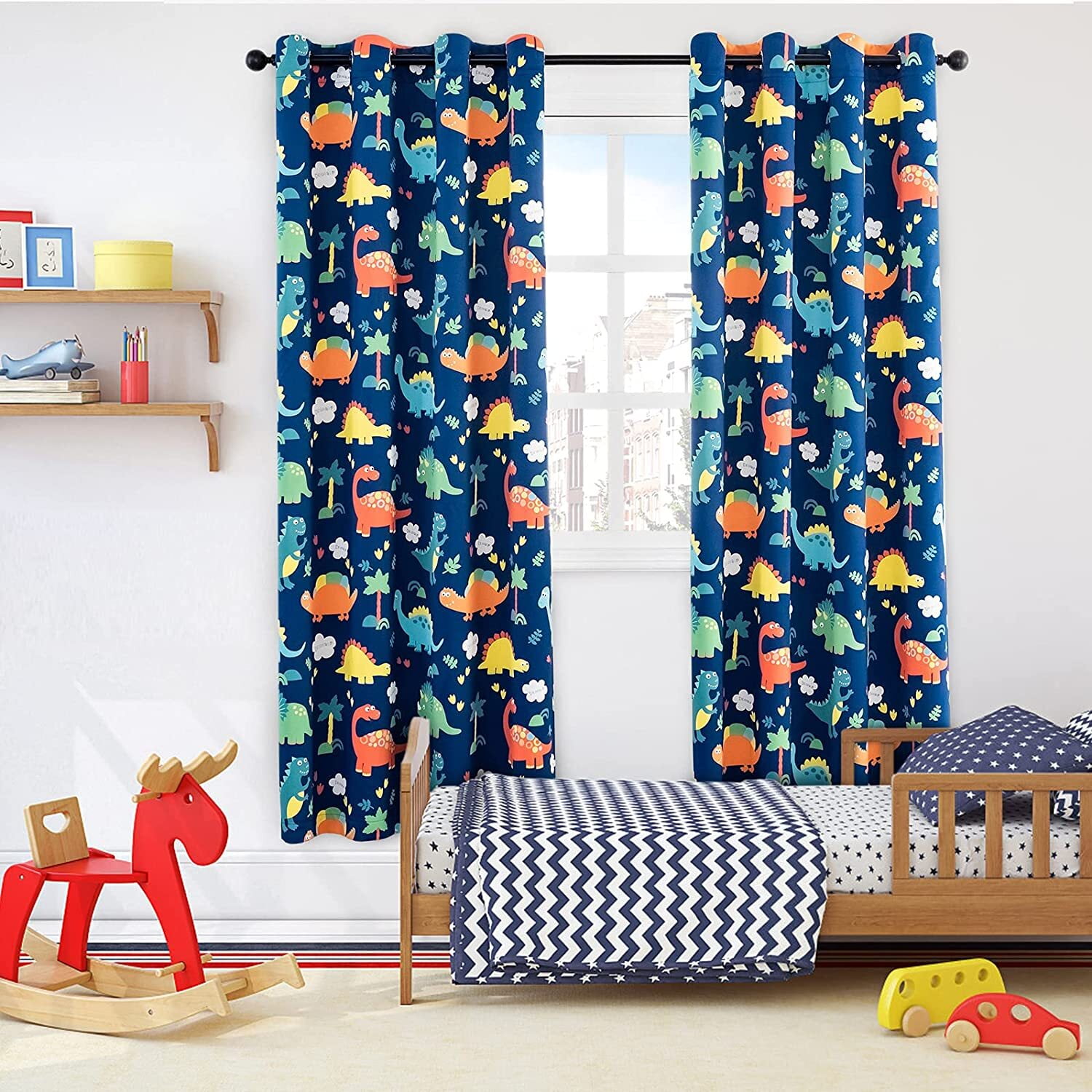 Anjee Blackout Curtains Set of 2 for Kids Bedroom 63 Inches Long ...