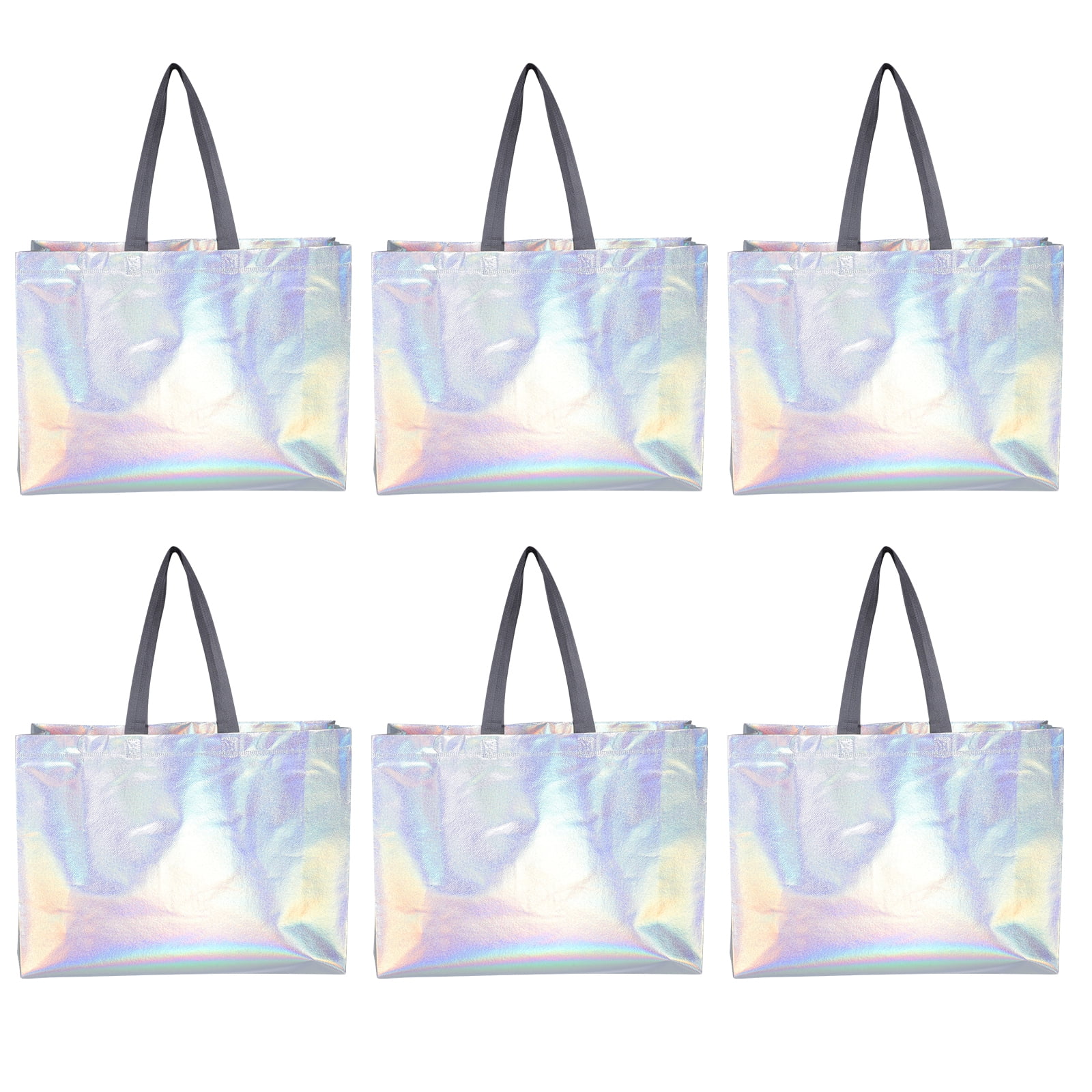 NUOLUX Bags Bag Gift Reusable Holographic Party Grocery Tote Iridescent ...