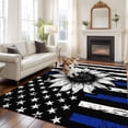 American Flag Washable Rug 5x8 Area Rug for Living Room Bedroom Non ...