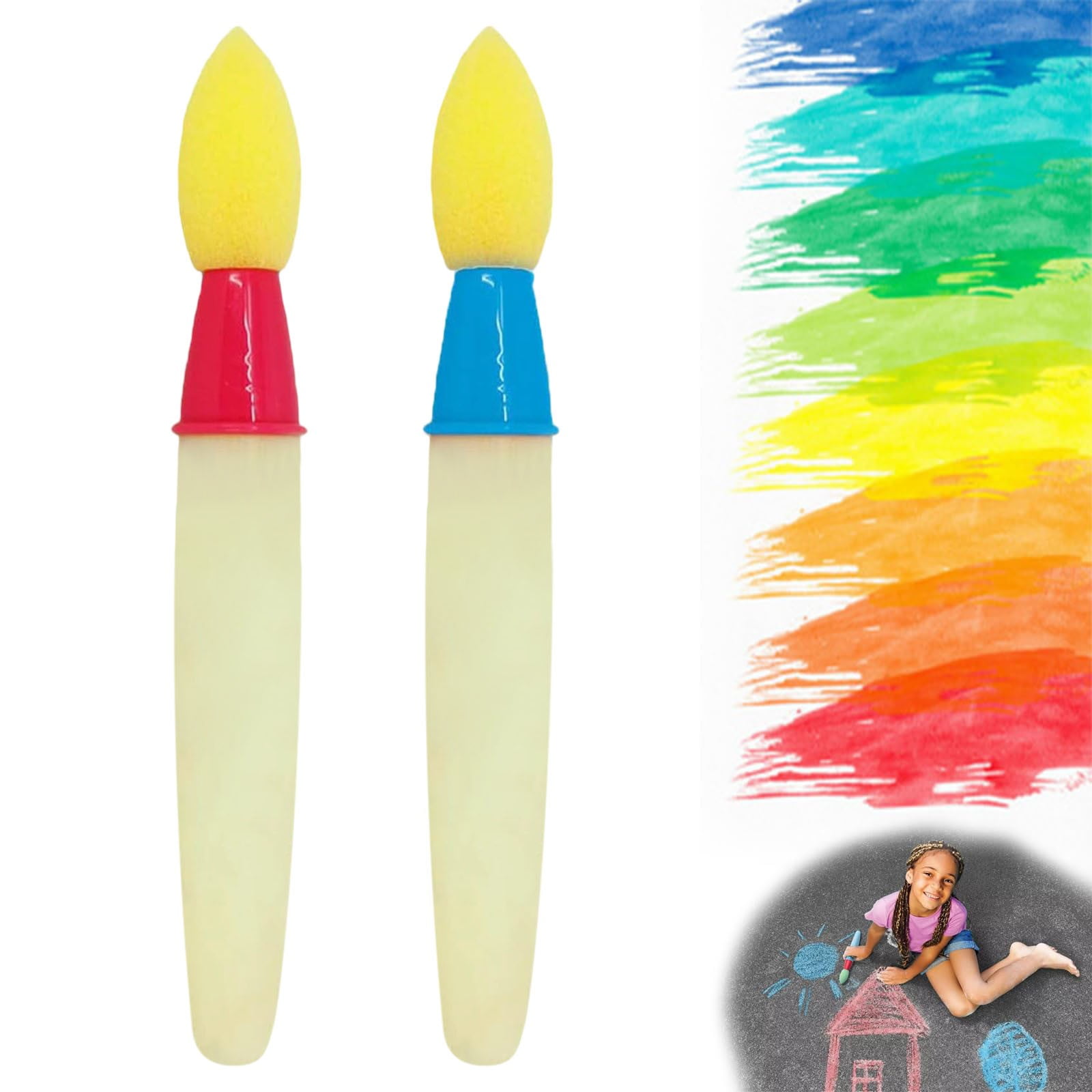 Click here for Egnmcr Sidewalk Chalk Paint Brush Red/Bule Paint B... prices