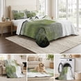 Full Quilt Bedding Set Sage Green Oil Painting Art Breathable Summer ...