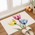 Blue Red Yellow Tulips Door Mat Country Flowers Non Slip Absorbent ...