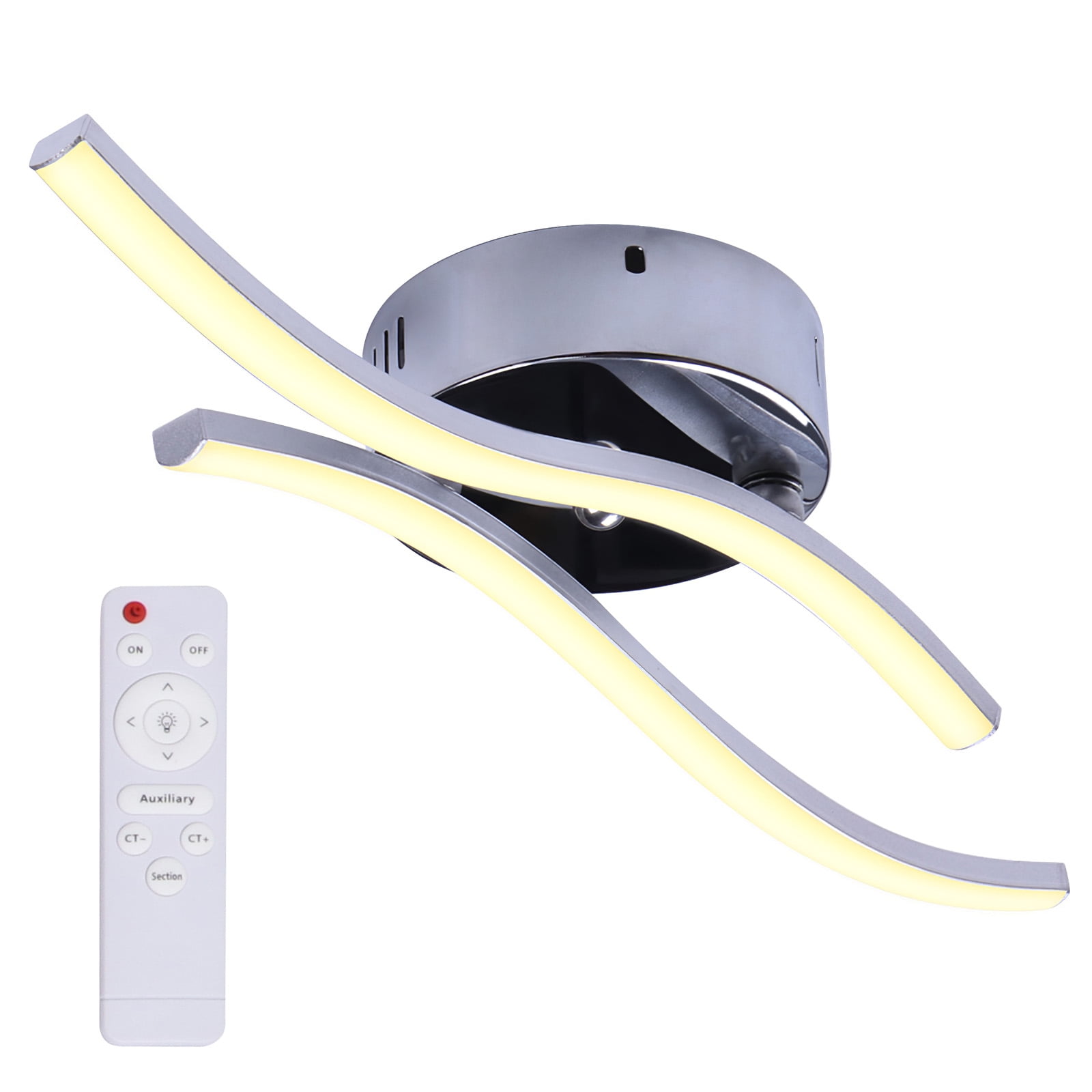 ViiTech Parallel Ceiling Lamp Stylish Wave Ceiling Light Stepless ...