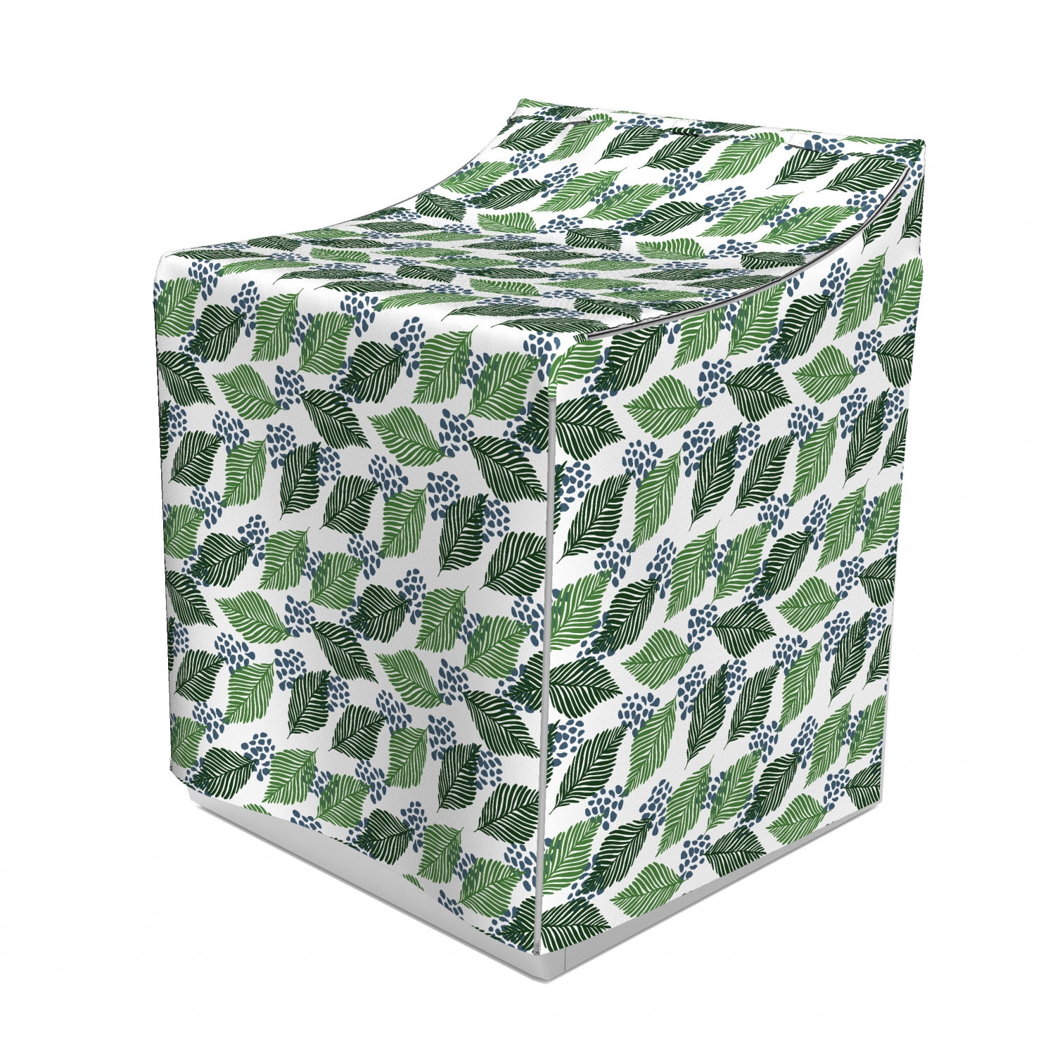 Exotic Washer Cover, Jungle Leaves and Plants with Abstract Dots ...