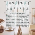 Birds on the Wire Teal Grey Swag Curtains Valance and Tier Set, Swag ...