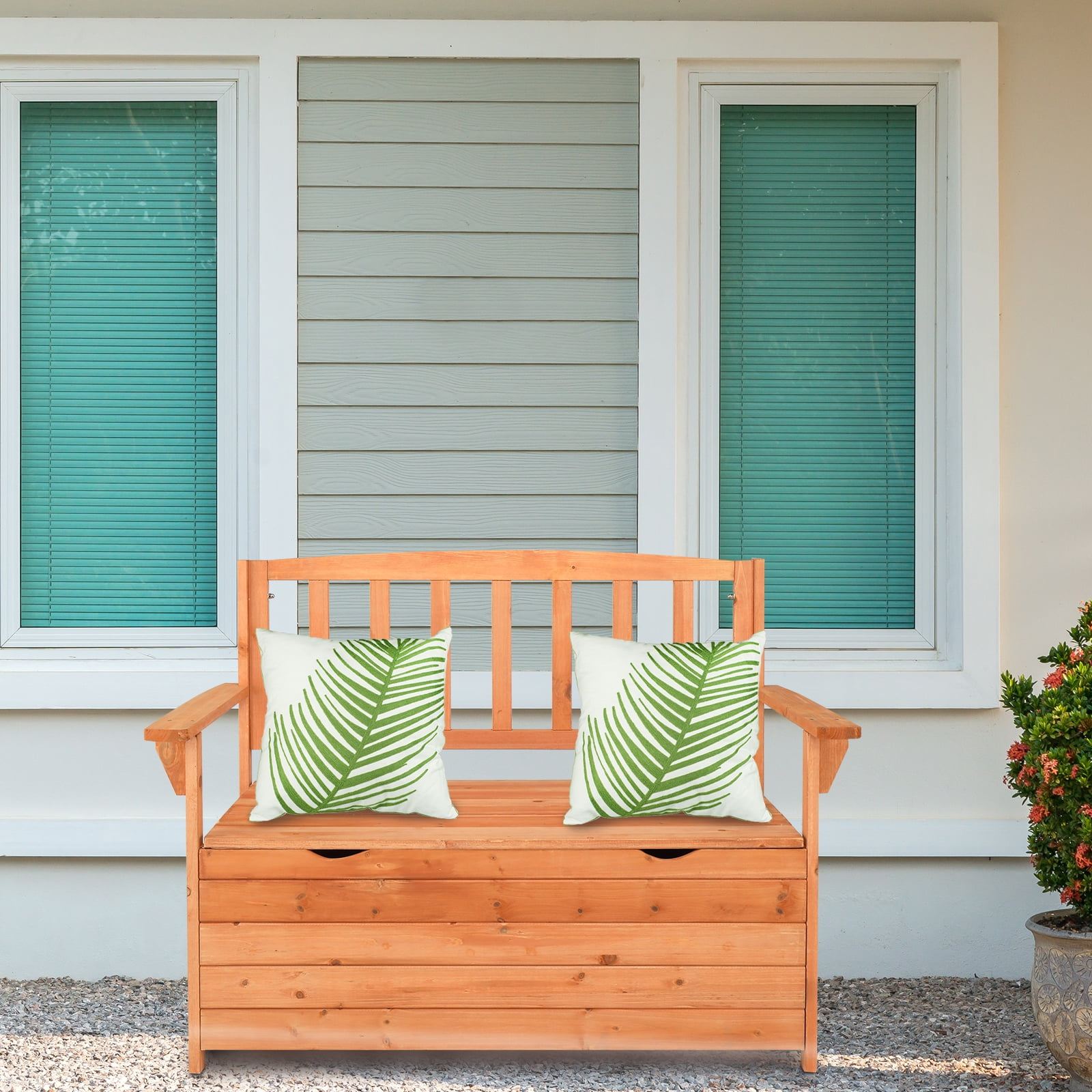 EasingRoom Garden Bench Storage Deck Box w/ Seating Container Outdoor ...