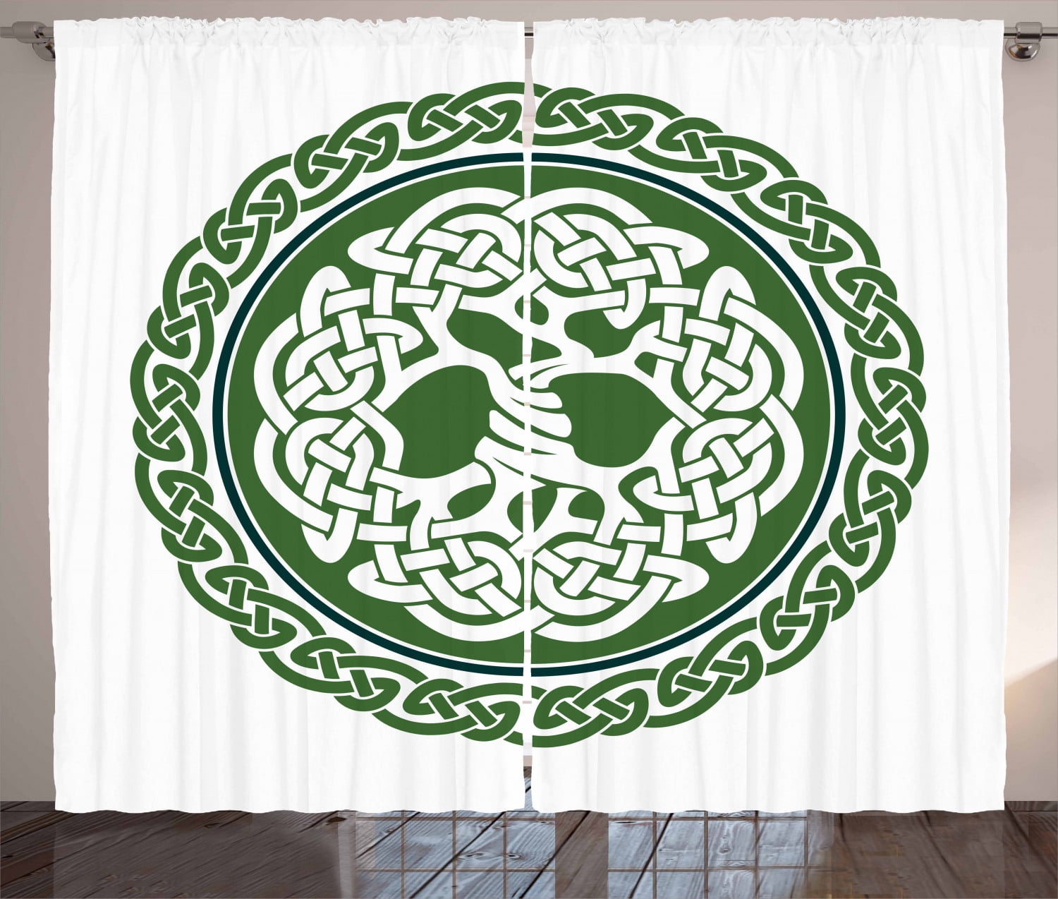 Celtic Curtains 2 Panels Set, Illustration of Celtic Tree of Life on a ...