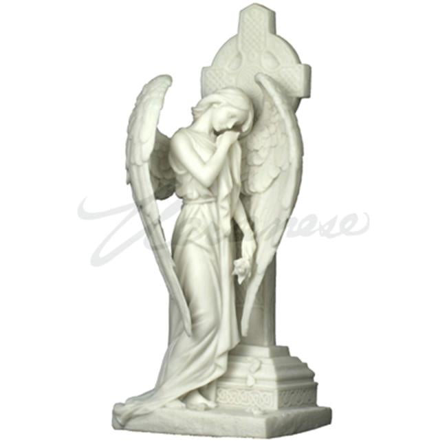 Veronese Design WU75828AA Weeping Angel Leaning on Celtic Cross ...