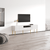 Leaf 01 TV Stand for TVs up to 80", Mid-Century Modern High Gloss 71 ...