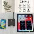 Ultra-Thin 6ft Flat Plug Power Strip, 8 AC Outlets and 4 USB Ports (1 ...