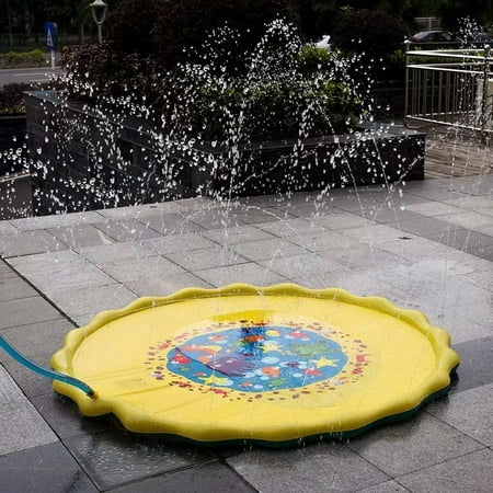 Splash Pad,Splash Play Mat 67'' Inflatable Sprinkler Pad Wading Pool ...