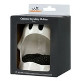 Way to Celebrate White & Black Ghost-Shaped Glazed Ceramic Scrubby ...