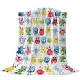 Abstract Monster Fleece Throw Blanket Colorful Cartoon Funny Ultra Soft ...