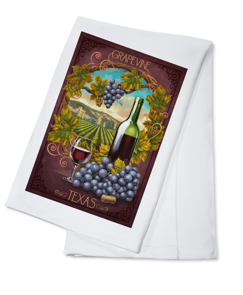 Grapevine,Texas, Merlot (100% Cotton Tea Towel, Decorative Hand Towel ...