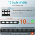 STAR- 12 Port Mini Keystone Patch Panel Cat6 1U 10In Rack Mount ...