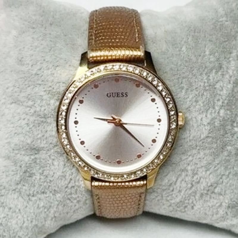Guess U1079L3 Gold Tone Crystal Accent Bezel Quartz Watch - Walmart.com