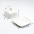 MKLZ Small Butter Dish with Lid, Individual Mini White Ceramic Butter ...