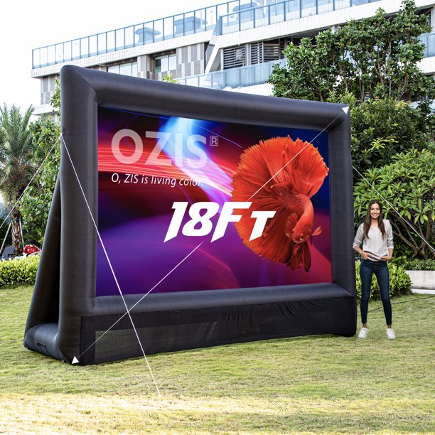 OZIS 18Ft Inflatable Outdoor Projector Movie Screen Blow up Mega Movie ...