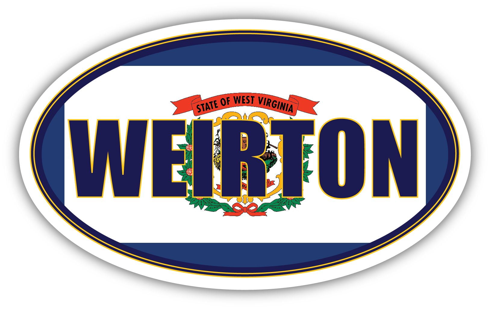 Weirton City West Virginia State Flag | WV Flag Hancock County Oval ...