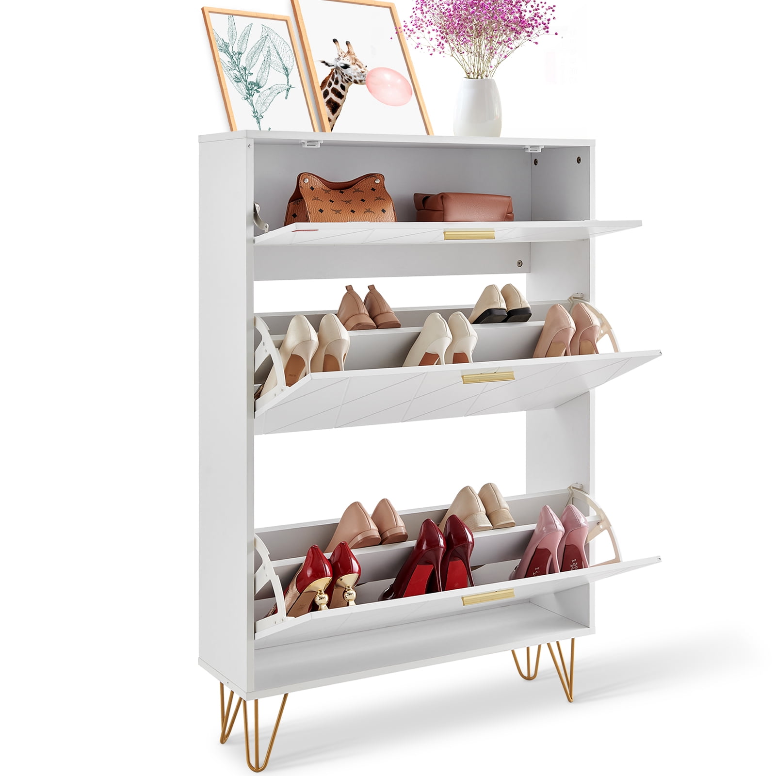 Click here for Vevor Shoe Cabinet With 3 Flip Drawers  Shoe Stora... prices