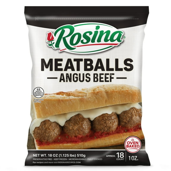 Great Value Premium Angus Meatballs 18 oz Frozen Fully Cooked Made with ...
