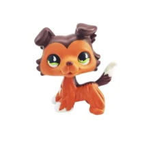 #58 Rera Littlest Pet Shop Brown Collie Dog Puppy Blue Eyes LPS Animal ...