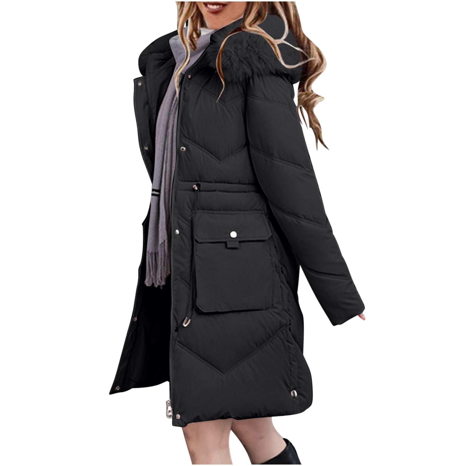 Click here for Yuyuzo Women Long Quilted Coat Winter Hooded Long... prices
