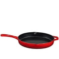 Bruntmor 12 inch Red Enameled Cast Iron Skillet Fry Pan Cookware ...