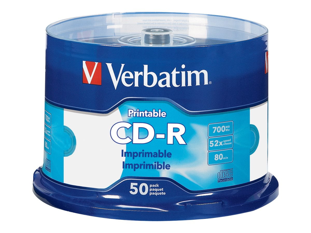 Verbatim - 50 x CD-R - 700 MB (80min) 52x - white - ink jet printable ...