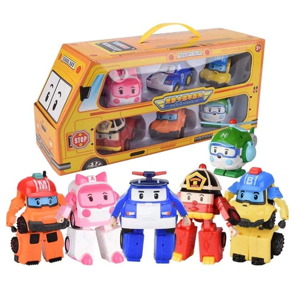 Robocar Poli Transformation Robot Poli Amber Roy Car Toys Action Figure ...