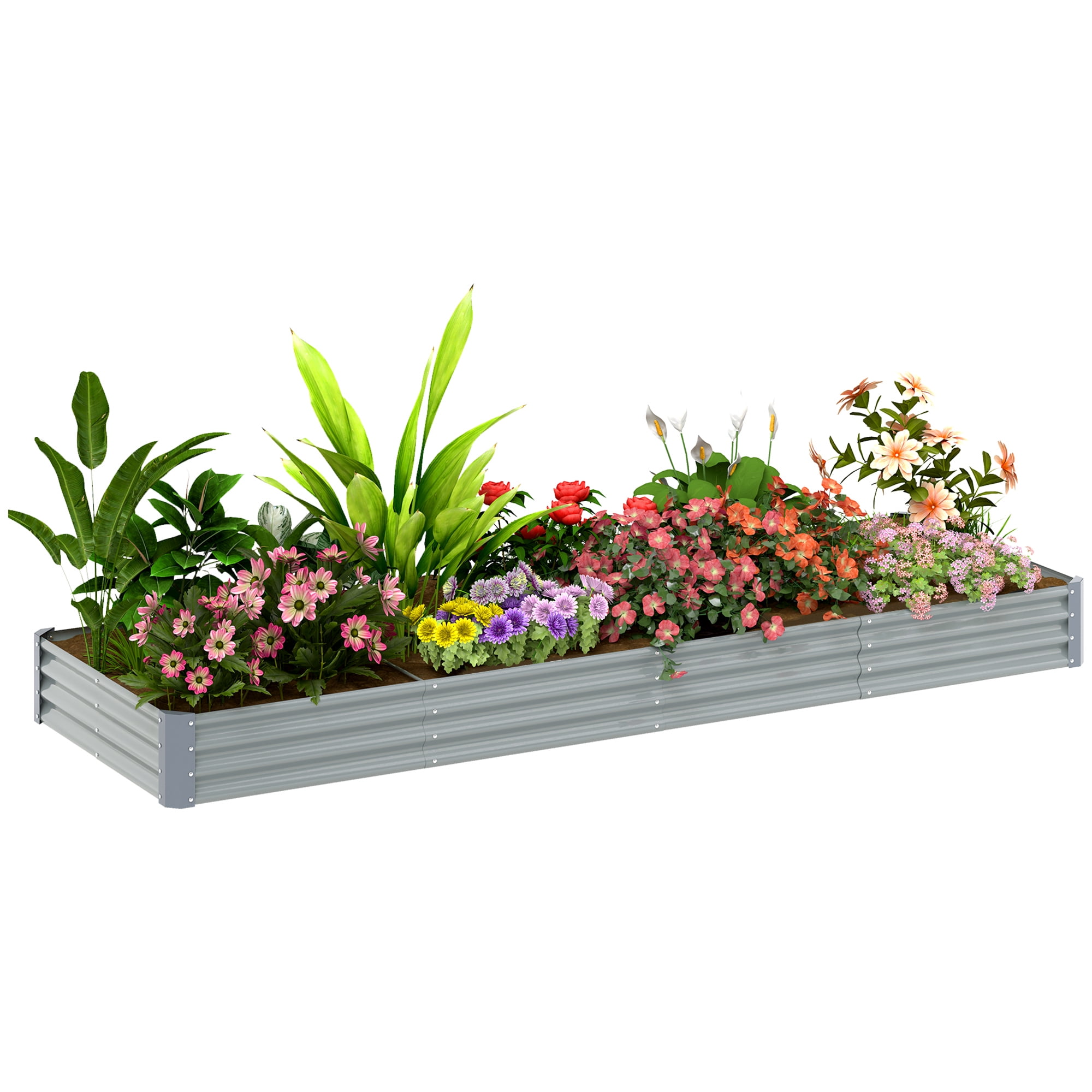 Click here for Outsunny 12x4x1ft Galvanized Raised Garden Bed  Op... prices