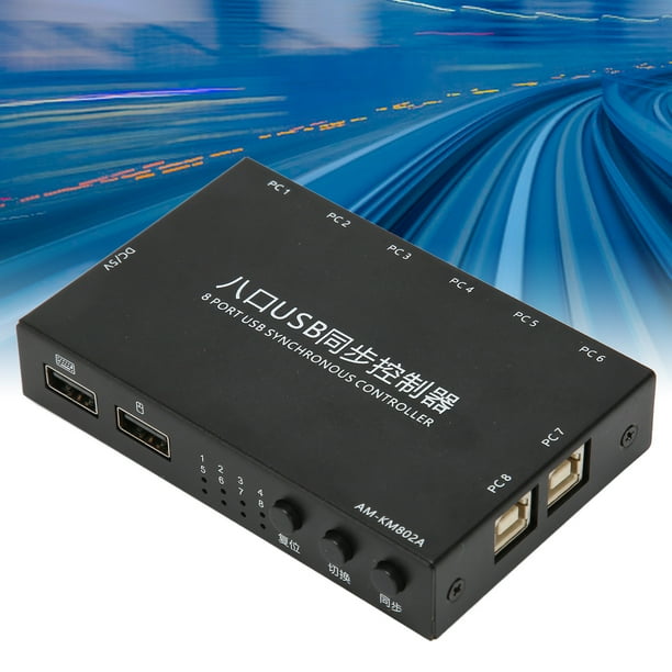 Sincronizador USB, Caja Metálica USB KVM Switch Hotkey Switching 8 ...