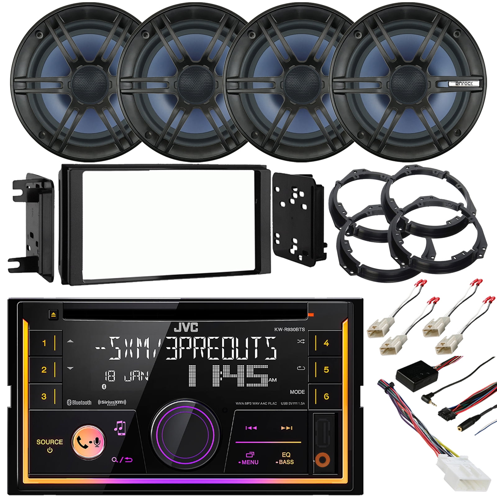 Double DIN CD Bluetooth SiriusXM Ready Variable Color USB AUX Radio ...