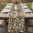 Cobblestones Table Runner 108 Inches, Gravel Rock Natural Stones ...