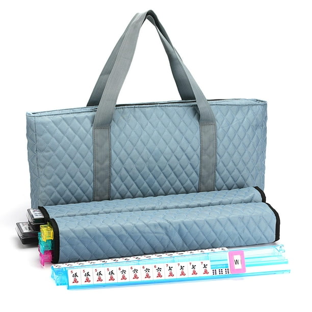 American Mahjong Set - Gray (Pigeon Blue) Quilted Soft Bag - 166 White ...